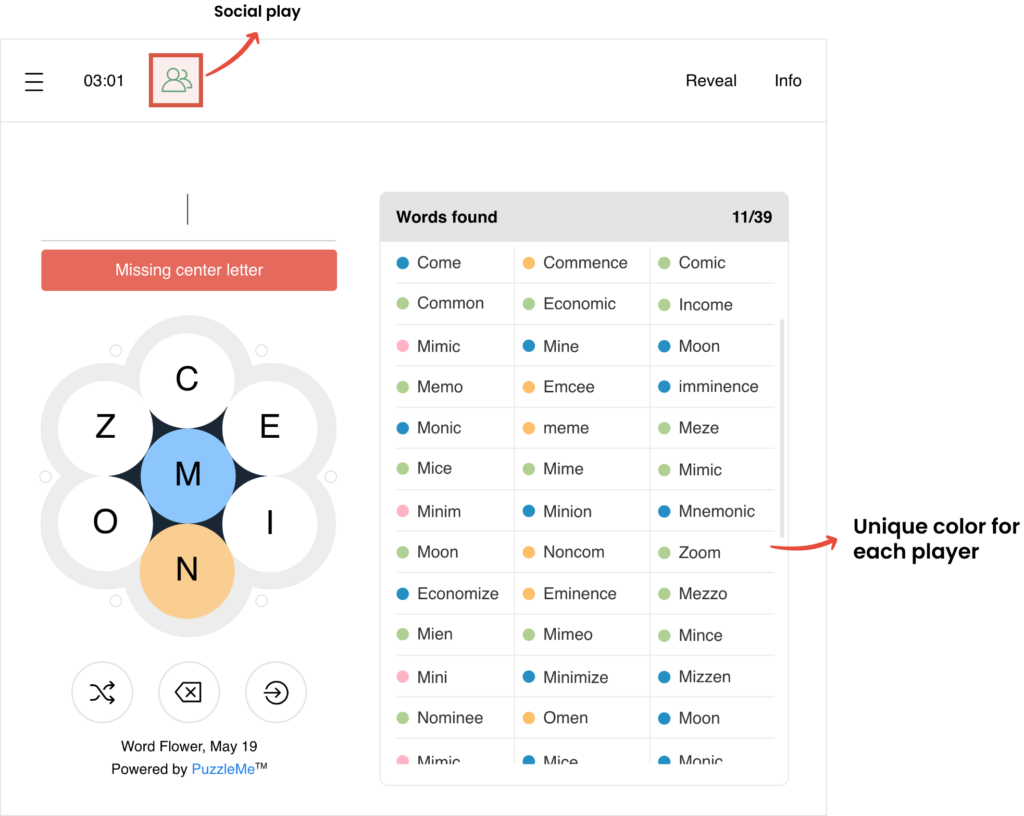 Create Your Own Blossom Word Game with PuzzleMe™